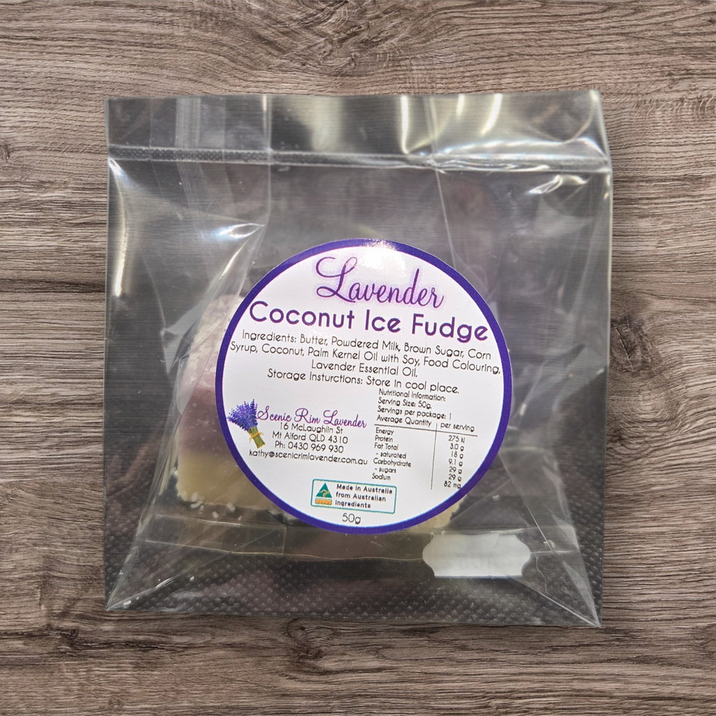 Coconut Ice Fudge-50g | Scenic Rim Lavender – My Store